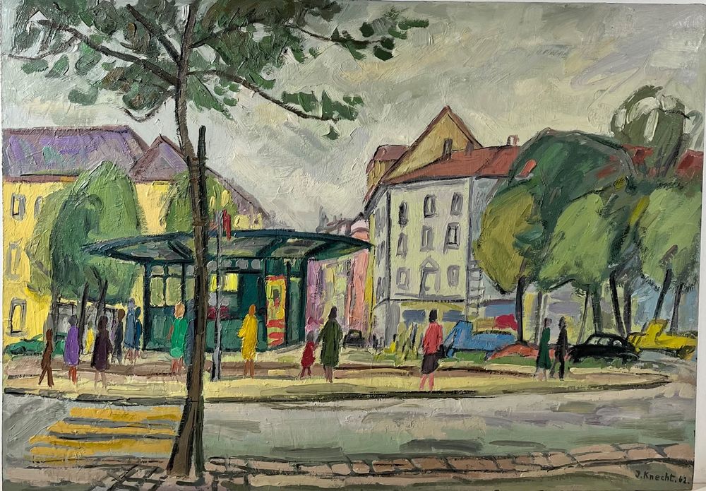 Josef Knecht (1913-?) Strasse Szene Gemälde (Gebraucht) in Root für CHF ...