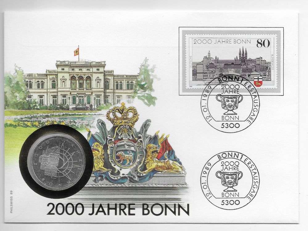 10 DM Silbermünze 2000Jahre Bonn 1989 (Neu (gemäss Beschreibung)) in Hefenhofen für CHF 12 – mit ...