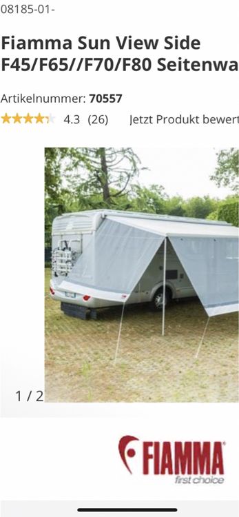 Fiamma Sun View Side F45/F65//F70 Seitenwand | Kaufen auf Ricardo