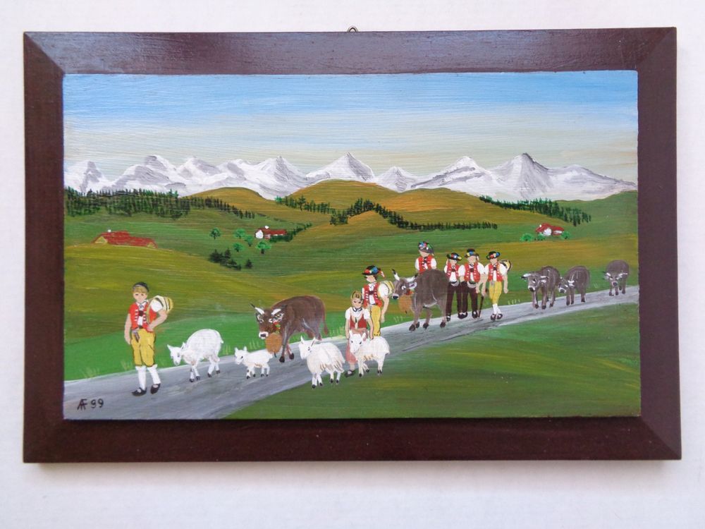 APPENZELLER ALPAUFZUG MONOGRAMM BAUERNMALEREI NAIVE MALEREI | Kaufen auf Ricardo