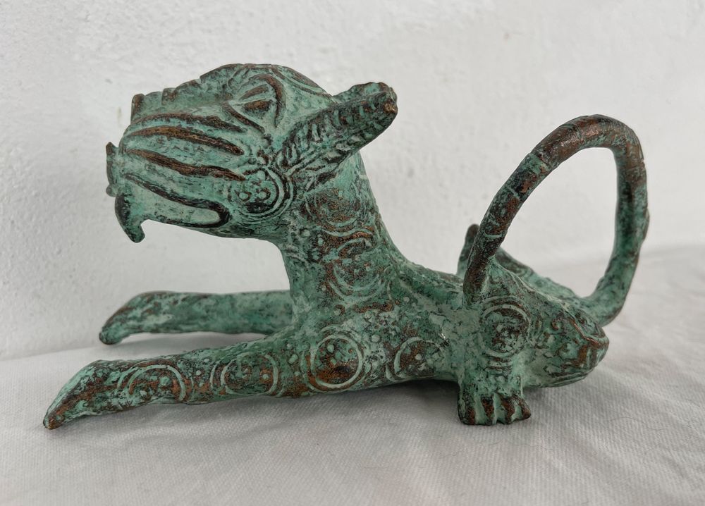 feiner alter Leopard Bronze Benin Länge 14 cm Höhe 7,5 cm | Kaufen auf Ricardo