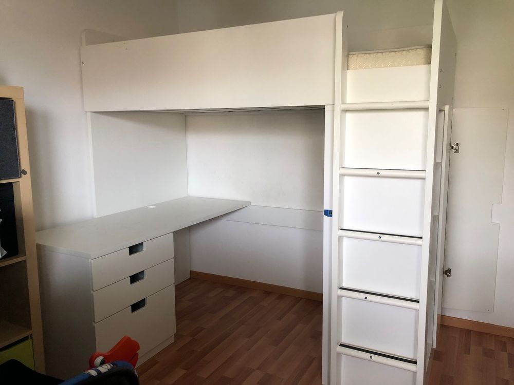 Ikea Stuva Hochbett mit Pult, Lattenrost und neuer Matratze (Gebraucht ...
