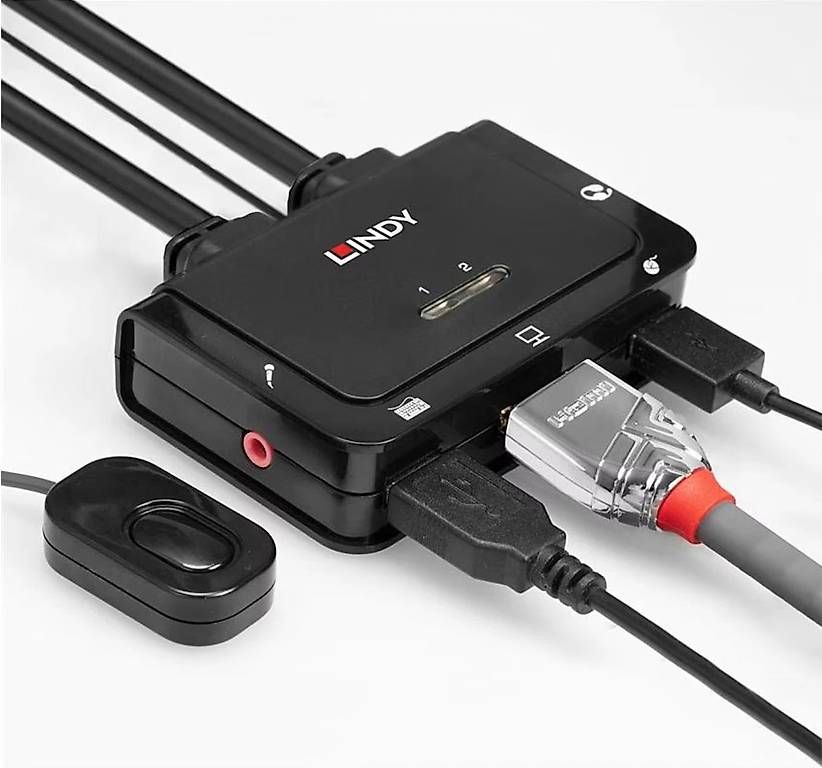 2 Port Kabel KVM Switch, HDMI 4K60, USB 2.0 & Audio (Gebraucht) in ...