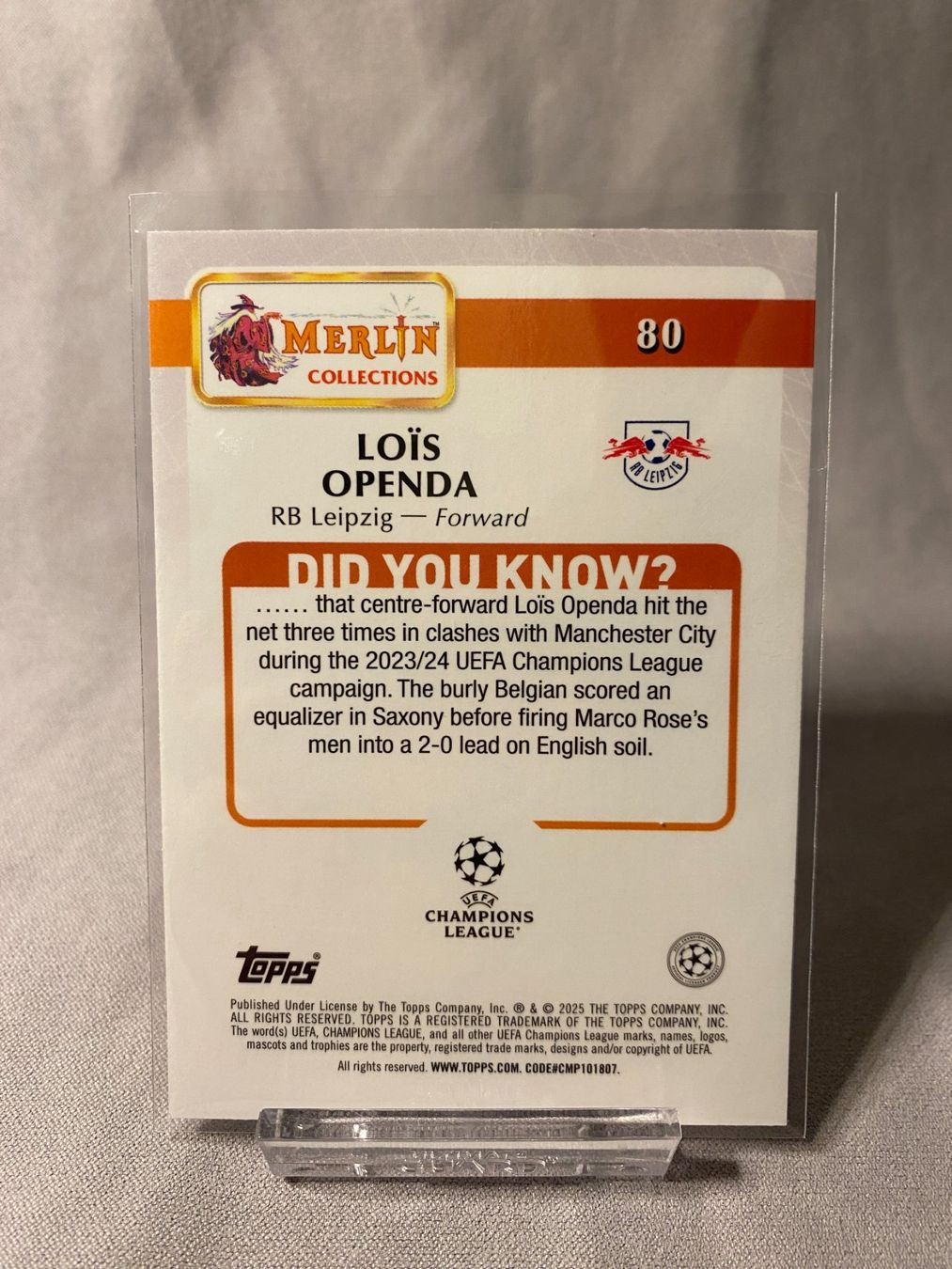 2024-25 Topps Merlin Chrome Lois Openda Atomic Refractor #80 (Neu ...