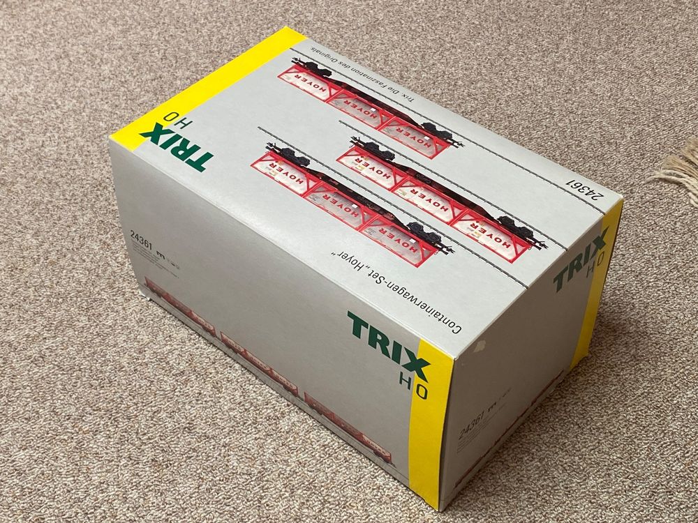 TRIX 24361 (H0 GS) 3er-Set DB Tragwagen mit Tankcontainern | Kaufen auf ...