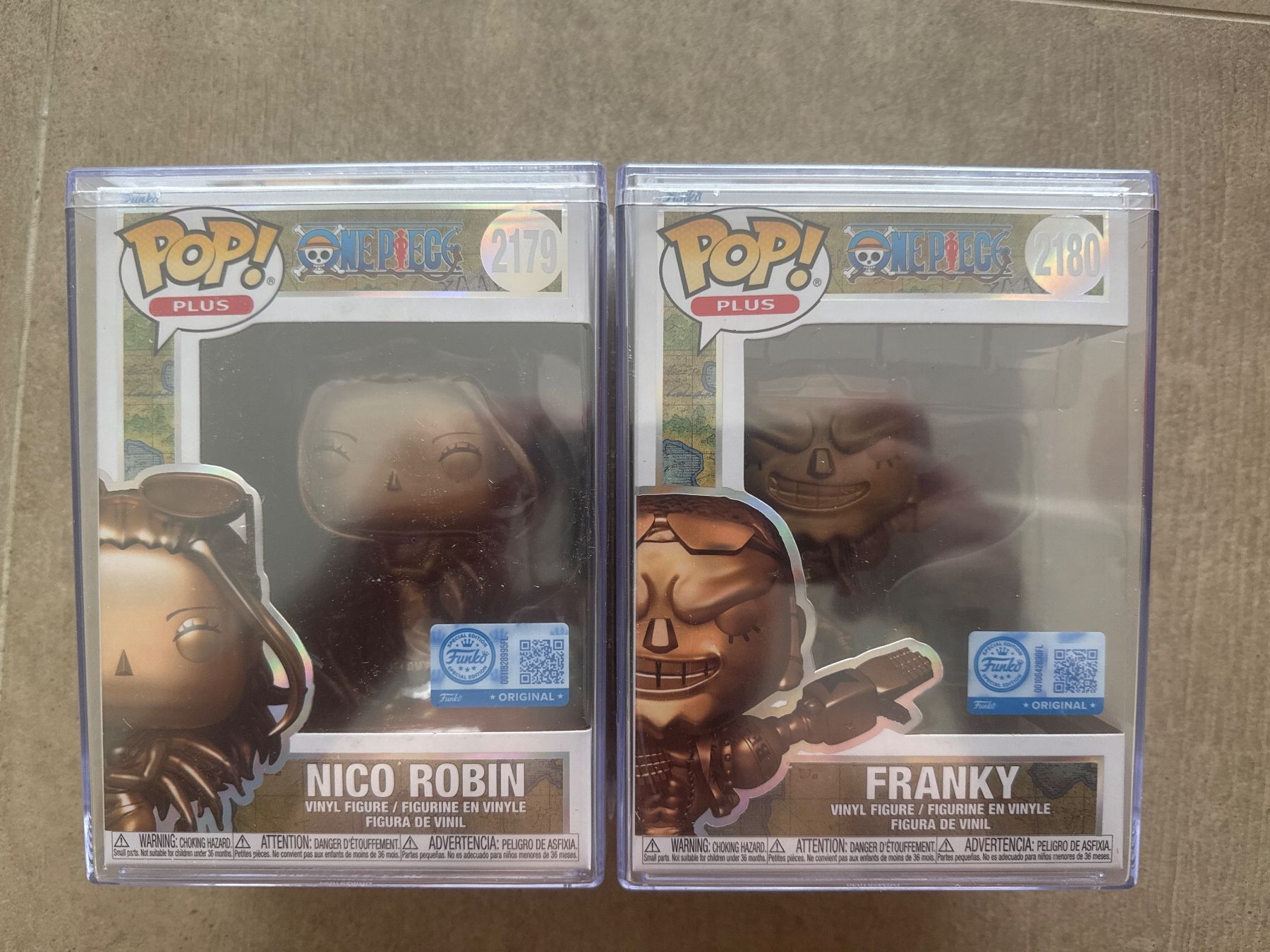 Funko Pop One Piece Oro Nico Robin & Franky set Nuovo! (Nuovo e nell ...