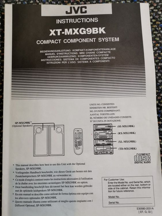 JVC XT-MXG9BK Vintage hightend compact / mit Plattenspieler (Gebraucht) in Bremgarten b. Bern ...