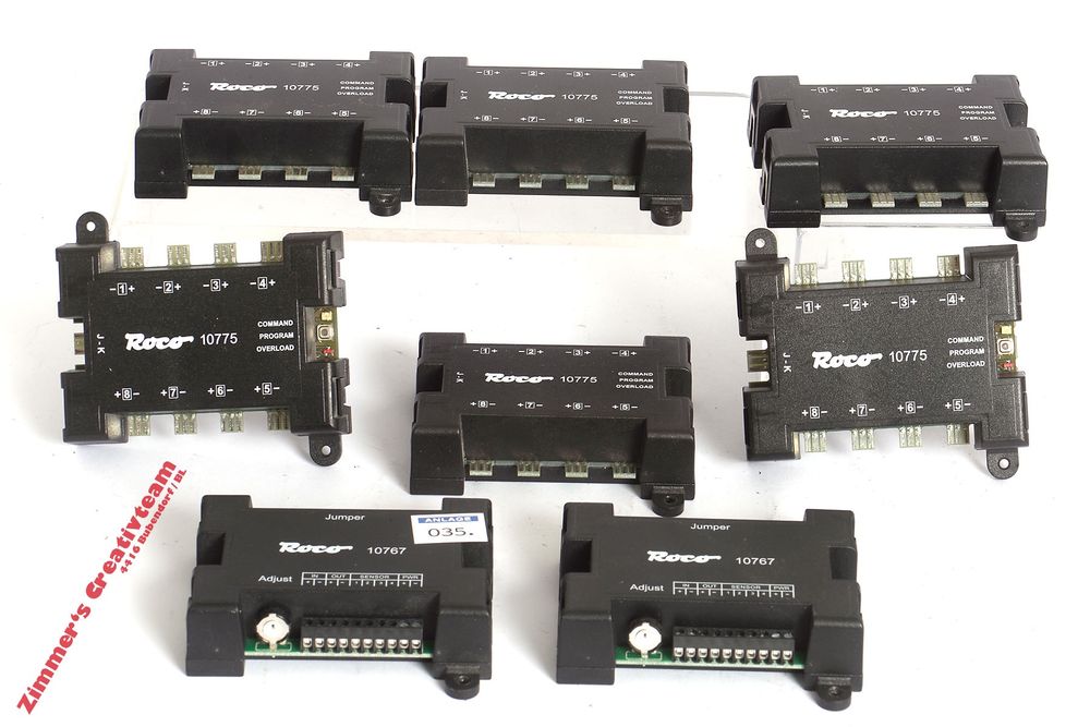 5 ROCO 10775 Weichendecoder + 2 x 10767 Kehrschleifenmodul (Gebraucht ...