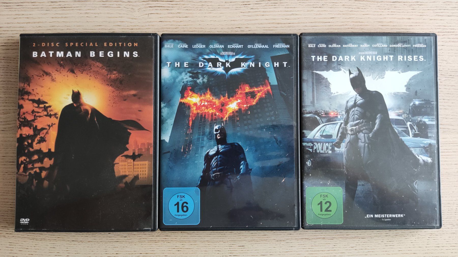 Batman The Dark Knight Trilogie von Christopher Nolan 3 DVDs (Gebraucht ...