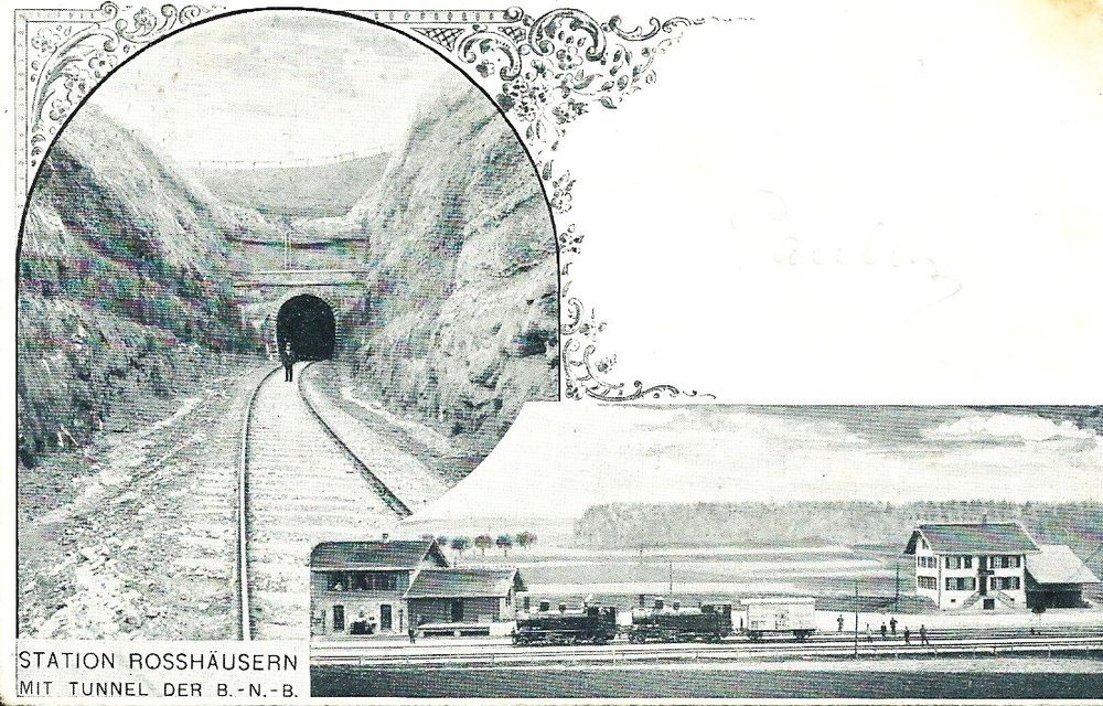 AK MÜHLEBERG ROSSHÄUSERN BAHNHOF BAHN 2 DAMPFLOKS 1903 (Gebraucht) in Aarau für CHF 14 – mit ...