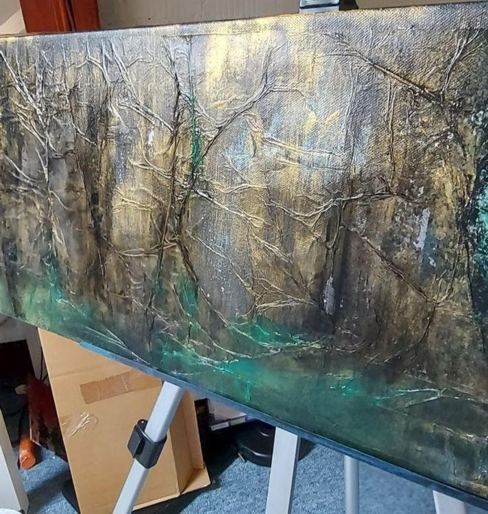 Gemälde Geheimnisvoller Wald von mir selbstgemalt 30×90 (Gebraucht) in Riehen für CHF 35 – mit ...
