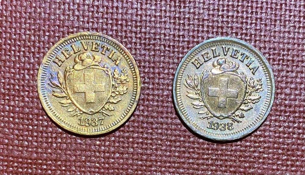 Schweiz Set Lot 1 Rappen 1937 1938 (Gebraucht) in Speicher für CHF 1 – nur Abholung auf Ricardo ...