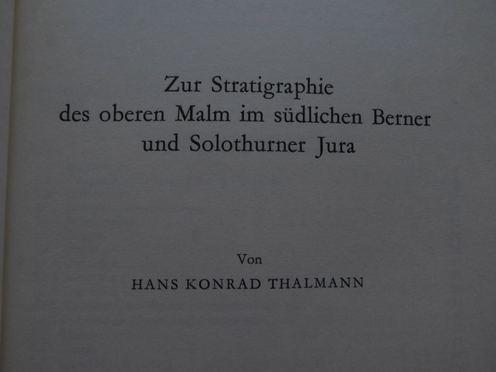 Stratigraphie Malm, süd. Berner und Soloth. JURA 1966 (Gebraucht) in Bellach für CHF 5 – mit ...