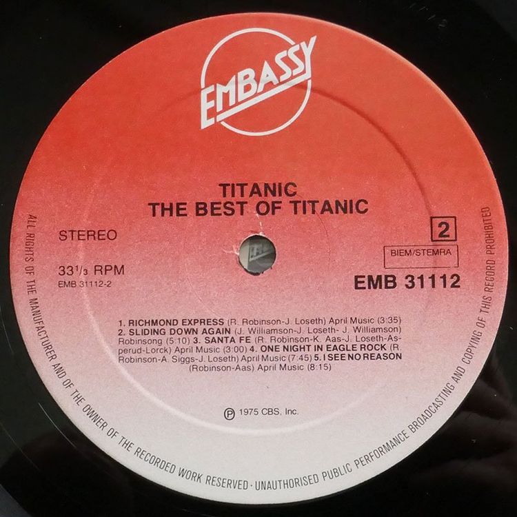 Titanic - The Best Of Titanic - Holland Reissue VG++ to NM (Gebraucht) in Ehrendingen für CHF 3 ...