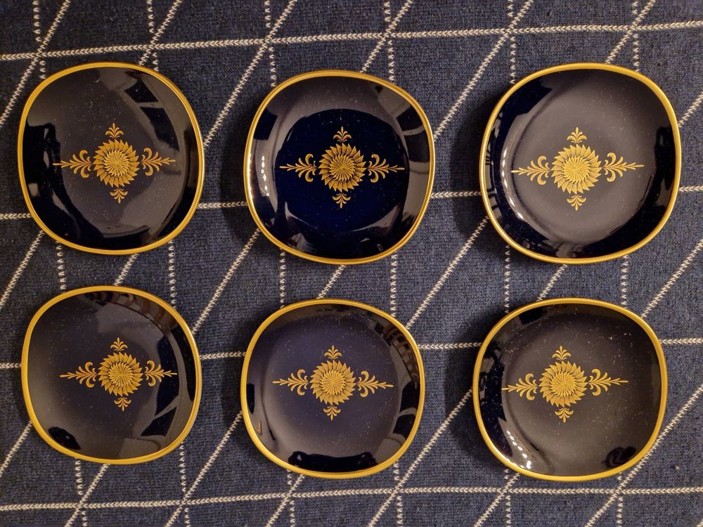 Kaiser Set 6 Teller Echt Scharffeuer Kobalt (D'occasion) à MUEHLAU pour ...