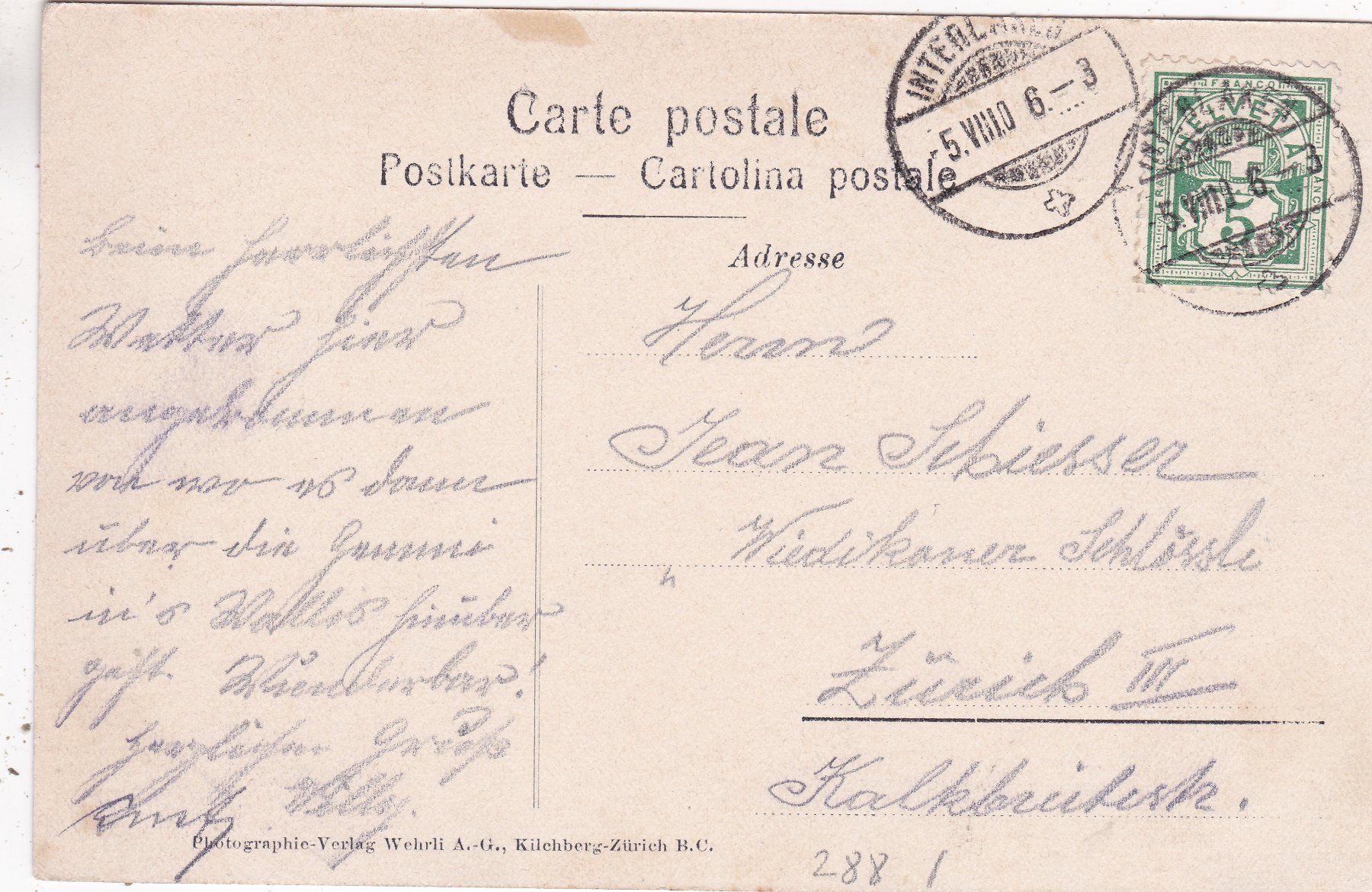 Interlaken und die Jungfrau 1906 (Gebraucht) in Herisau für CHF 1 – mit ...