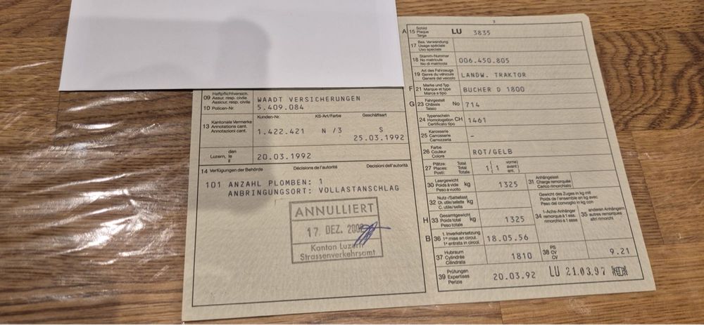 Bucher D1800 mit Messerbalken 1956 (Defekt) in Oberdorf NW für CHF 1500 ...
