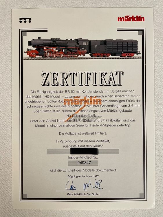 Märklin 37171 - DB BR 52 K Digital Insider-Modell - NEU (Neu und ...