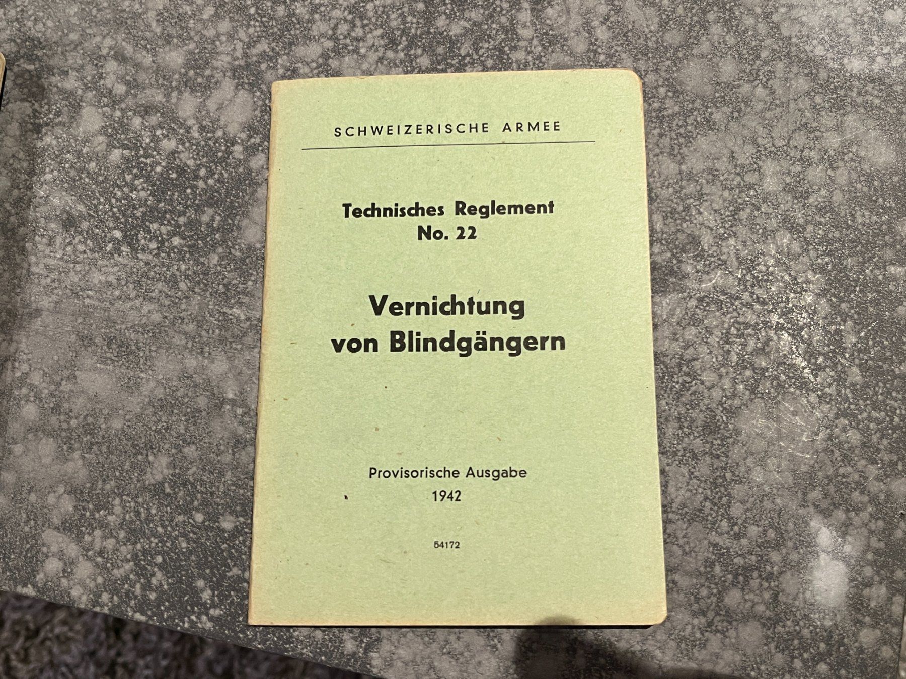 Vernichtung von Blindgängern, tech. Reglement T 8 d, 1942 (Gebraucht ...