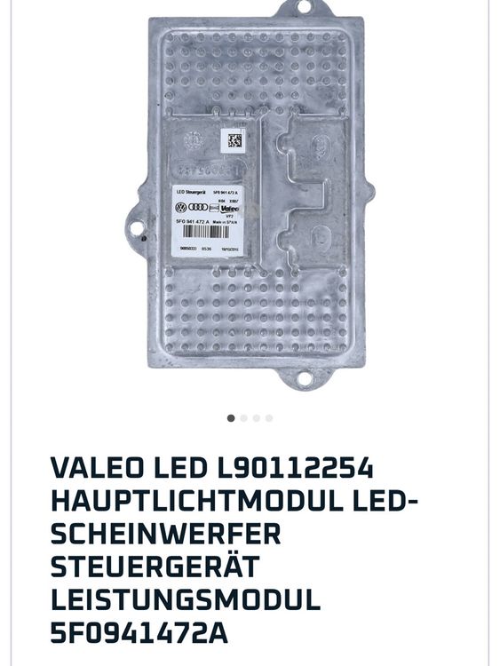AUDI VW SEAT SCODA HAUPTLICHTMODUL STEUERGERÄT 5F0941472 (Gebraucht) in ...