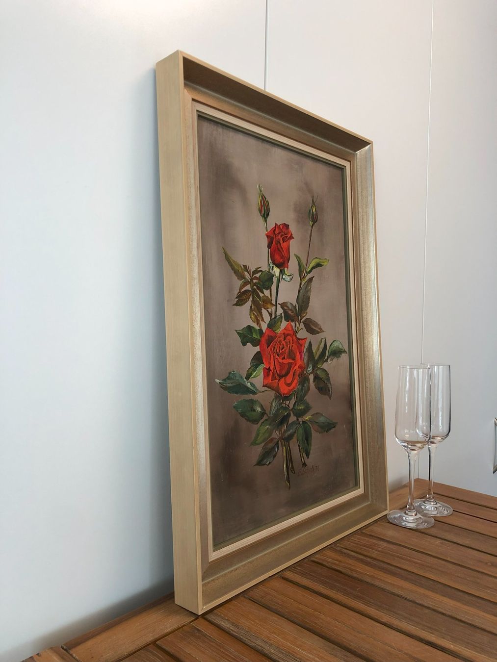 Öl Gemälde, Rosen, E. Scholl '78, 40.5 cm breit x 59 cm hoch (Gebraucht ...