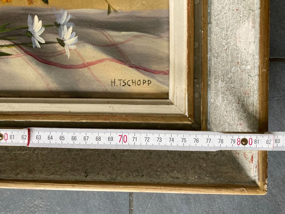 grosses Blumen Gemälde von H. Tschopp Blumenbild | Kaufen auf Ricardo
