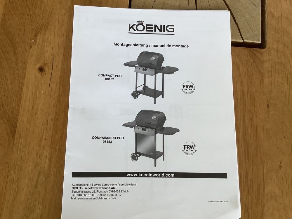 KOENIG Gasgrill Compact Pro 08152 mit Abdeckhaube | Kaufen auf Ricardo