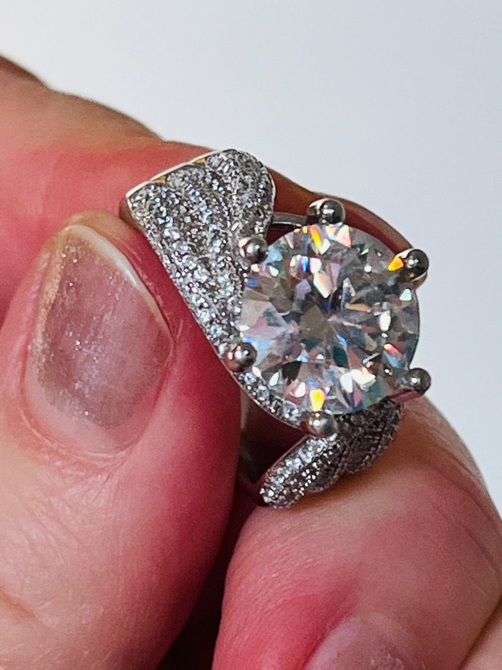 Fashionable 5 Carat D color Moissanite ring pass test 55SIZE (Neuf avec ...