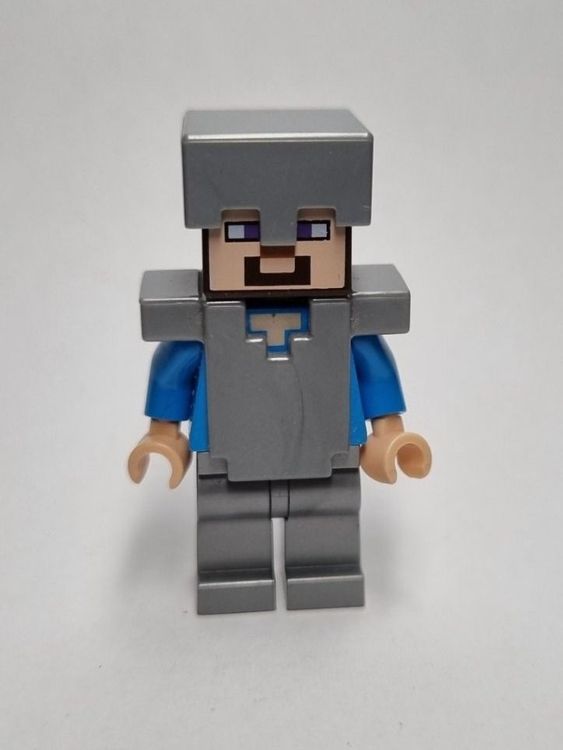 LEGO Minecraft min053 Steve - Flat Silver Helmet, Armor | Acheter sur ...