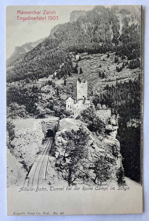 Albula-Bahn, Tunnel bei der Ruine Campi im Schyn | Kaufen auf Ricardo