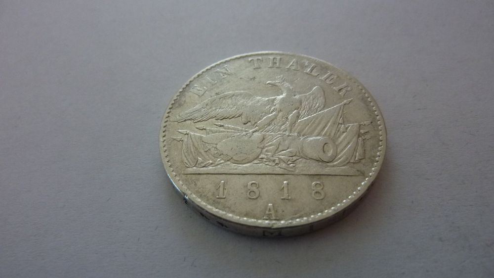 Silbermünze aus Preussen : 1 Taler Friedrich III. 1818 , ss (Gebraucht ...