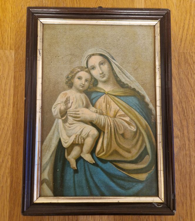 Antikes Bild Maria mit Kind, 1887 vom Kloster St. Klara NW (Gebraucht ...