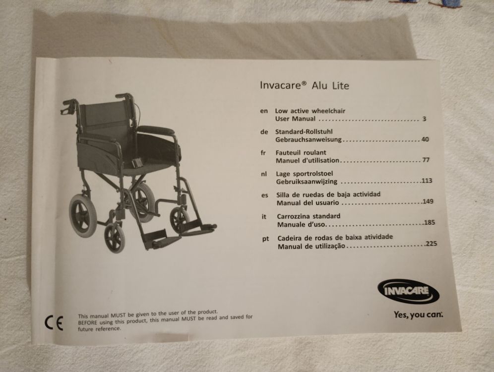 Leichter, wendiger Rollstuhl 'Invacare Alu lite' (Gebraucht) in Eggiwil ...