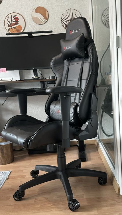Arozzi - Forte PU Ergonomic Gaming Stuhl, Schwarz Leder (Gebraucht) in ...