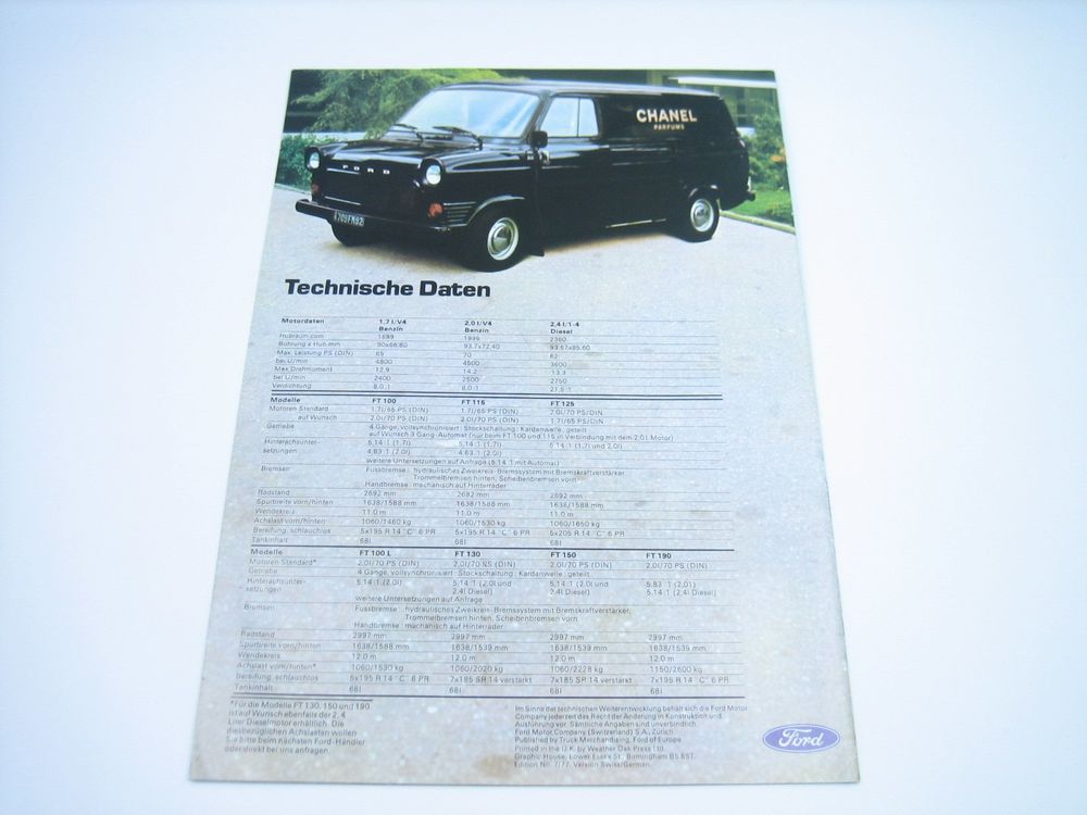 Ford Transit alter Prospekt 1977 (Gebraucht) in Zürich für CHF 5 – mit ...