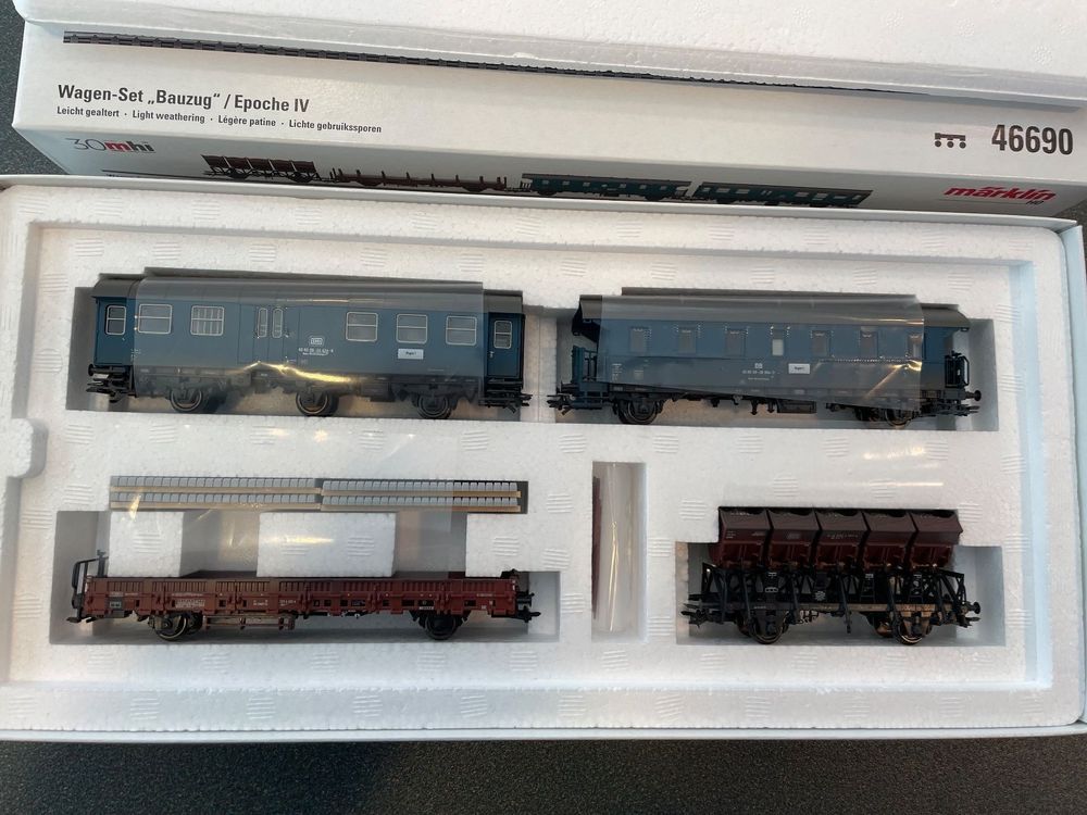 ⚡ Märklin 46690 Wagen-Set Bauzug DB (Neu und originalverpackt) in ...