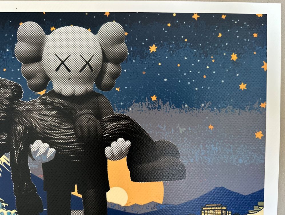 Death: Hokusai KAWS, POP Art, signiert 26/100 (Neu (gemäss Beschreibung ...