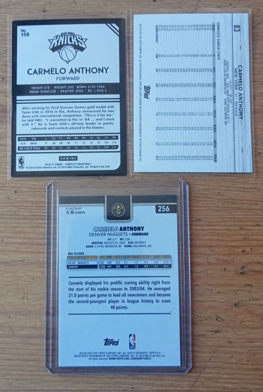 Carmelo Anthony NBA cards lot (Neuf (Voir description)) à Vallorbe pour ...