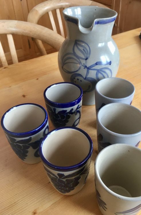 Mostkrug mit 6 Bechern | Kaufen auf Ricardo