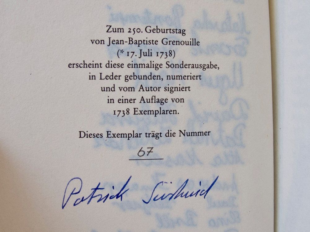 DAS PARFÜM von Patrick Süsskind Buch Roman mit Autogramm (Gebraucht) in ...