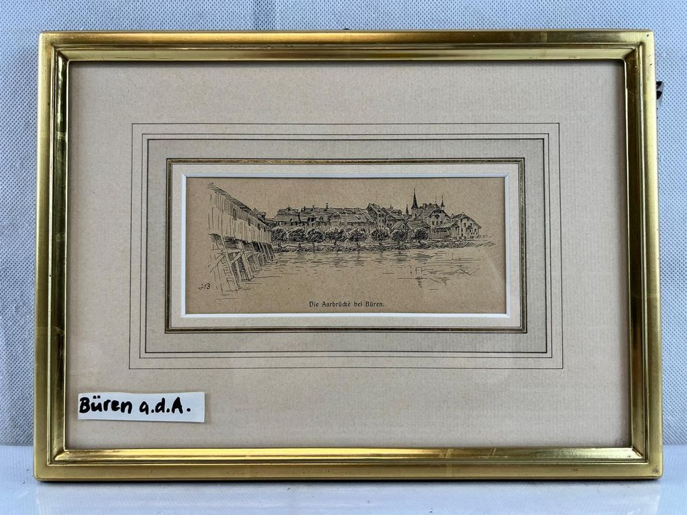 Antike Büren Stich Echtgoldrahmen (Gebraucht) in Neuhausen am Rheinfall für CHF 20 – mit ...