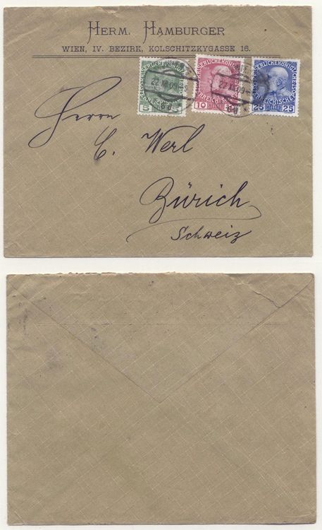 5 alte Österreichbriefe, dabei Zensuren, in die Schweiz (Gebraucht) in Rebstein für CHF 2 – mit ...