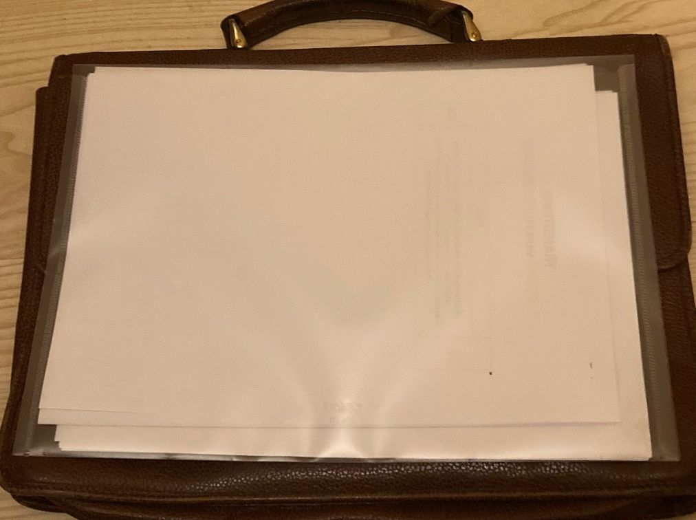 Serviette / mallette en cuir vintage Éric Pourchet – brun (D'occasion ...