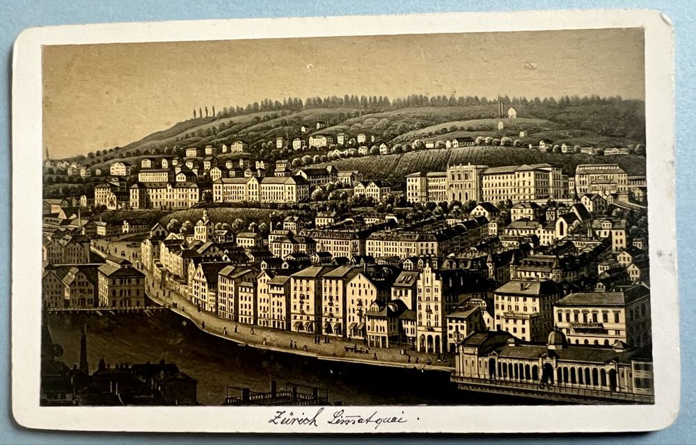 Kleines sehr altes Werbe Kärtchen Zürich Limatquai. (Gebraucht) in ...