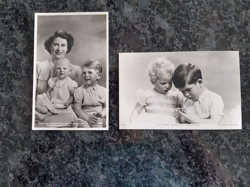 2 Vintage Foto Postkarten Queen Elizabeth II Kinder Royals (Neu (gemäss ...