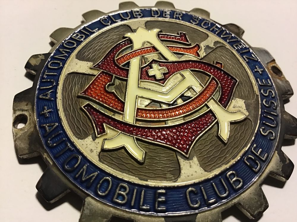 Alte Email Plakette "ACS AUTOMOBILCLUB SCHWEIZ" Emblem (Gebraucht) in ...