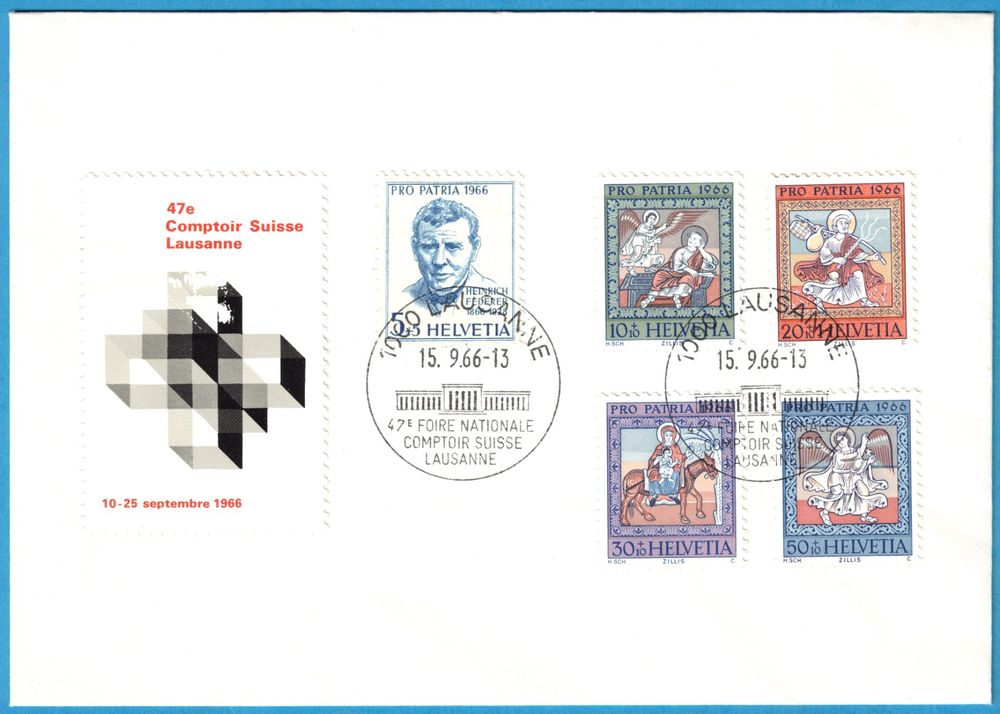 1966 Satzbrief Pro Patria Comptoir Suisse Lausanne (Gebraucht) in Mellingen für CHF 1 – mit ...