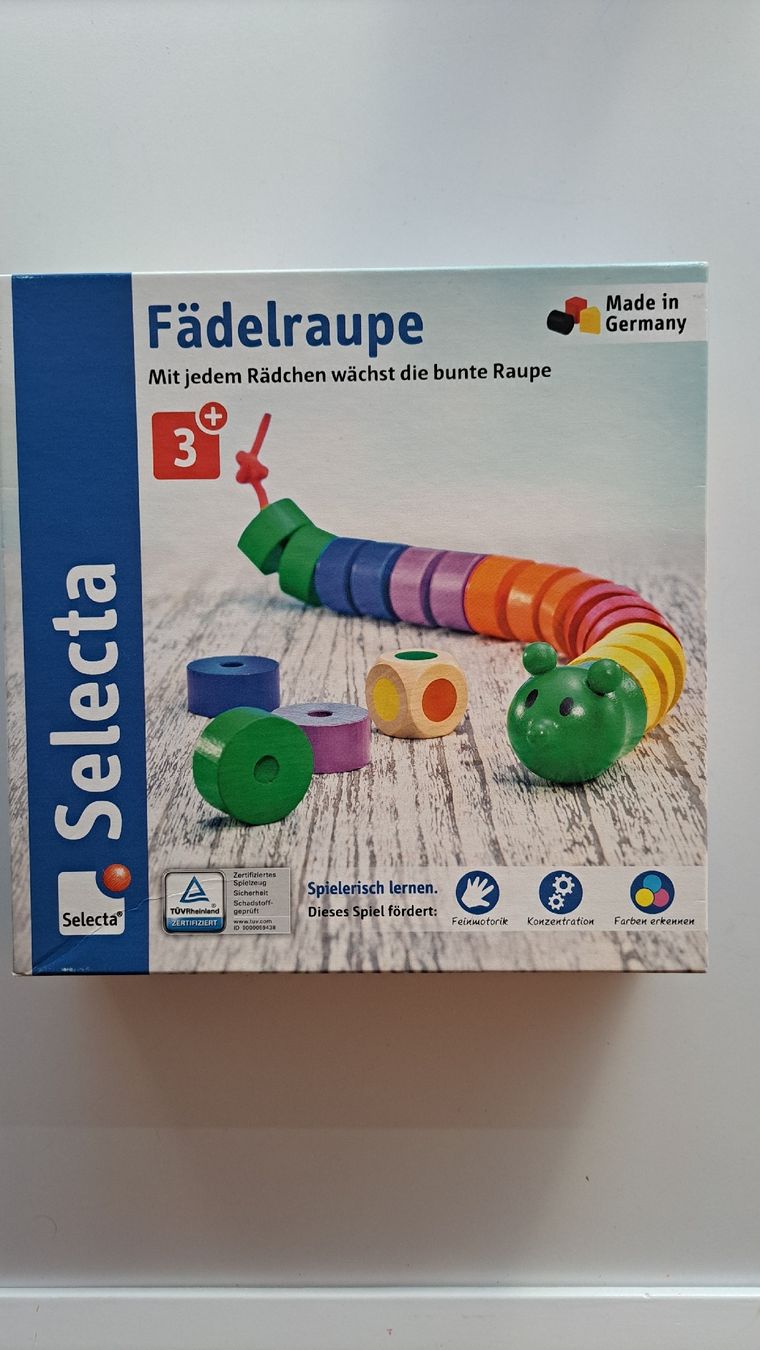 Selecta Fädelraupe Holzspielzeug, komplett und ab 3 Jahren (Gebraucht ...