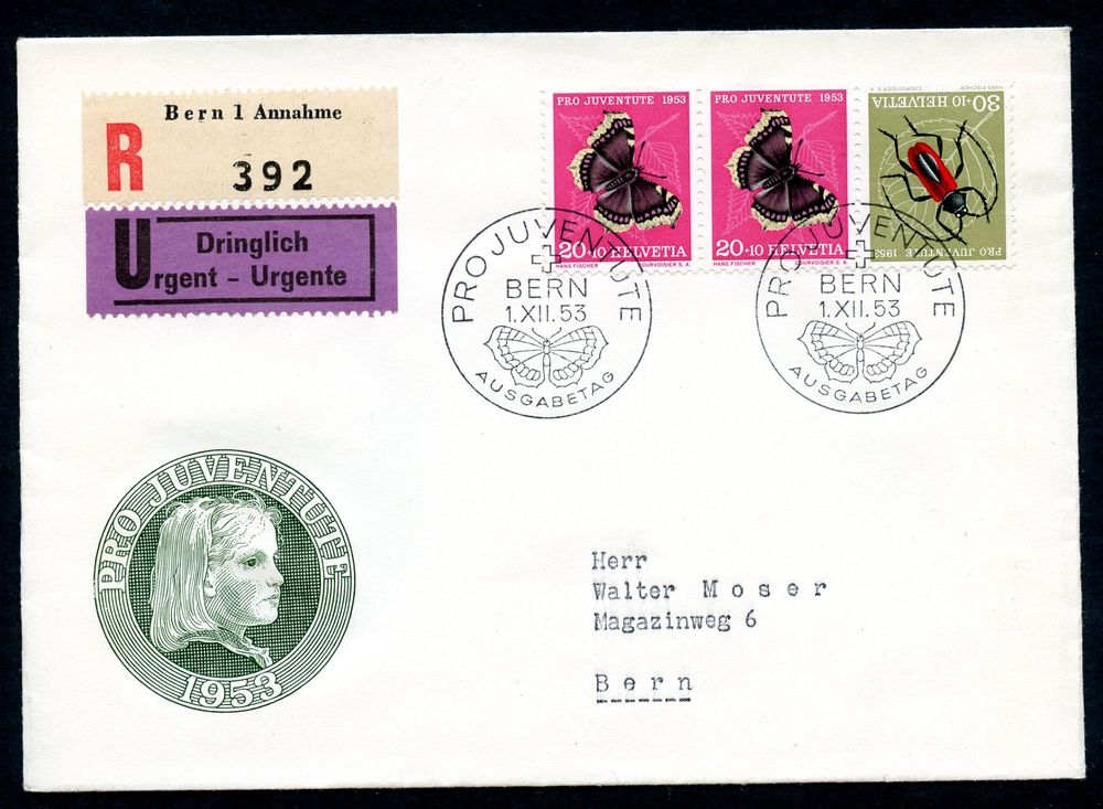 R-FDC Pro Juventute Kehrdruck 1953 | Kaufen auf Ricardo