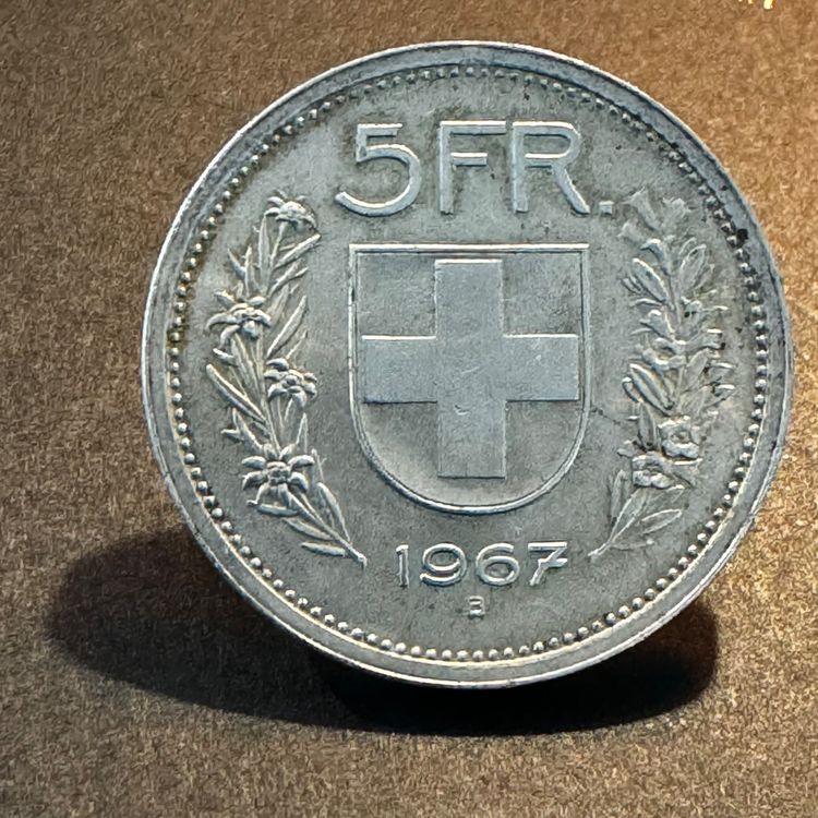 5 Franken Silber 1967 Fünfliber Münze (Gebraucht) in Niederrohrdorf für CHF 12 – mit Lieferung ...